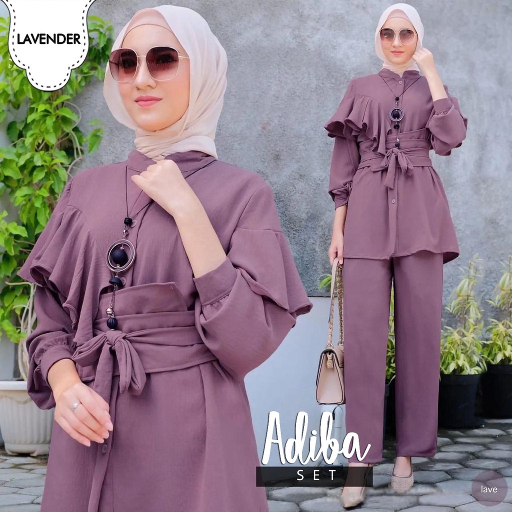 Jual Terbaru 2022 Setelan Wanita Muslimah Adem Mewah Kerja Kantor ...