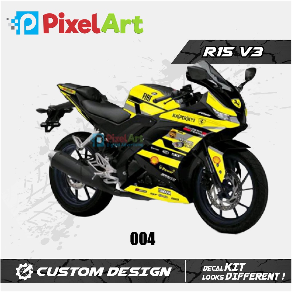 Jual STICKER DECAL MOTOR R15 GRAFIS KUNING FULL BODY PREMIUM QUALITY ...