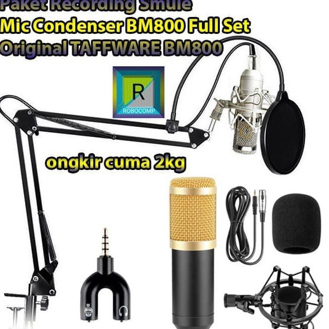 Jual Paket Recording Smule Mic Condenser Bm800 Original Taffware Full ...