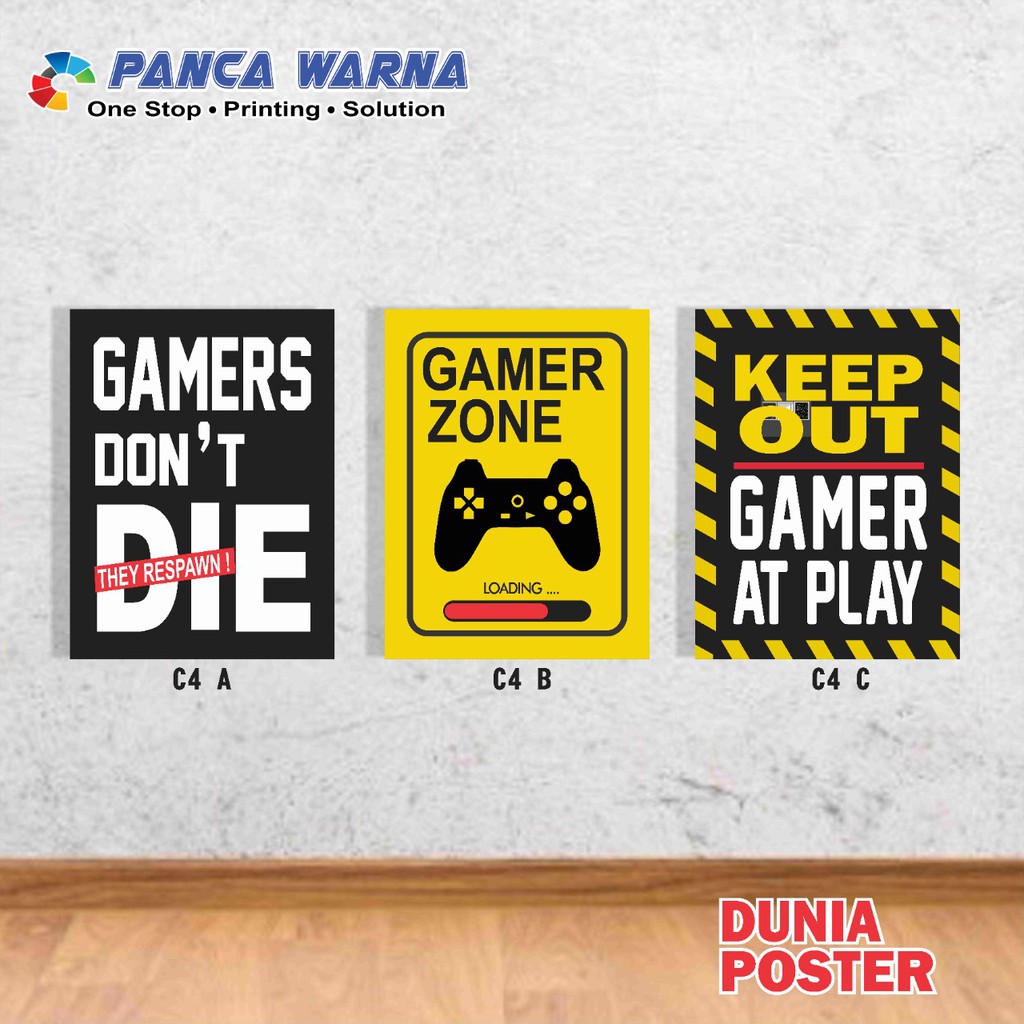 Jual Poster Hiasan Dinding Gaming Gamers Interior Custom Surabaya ...