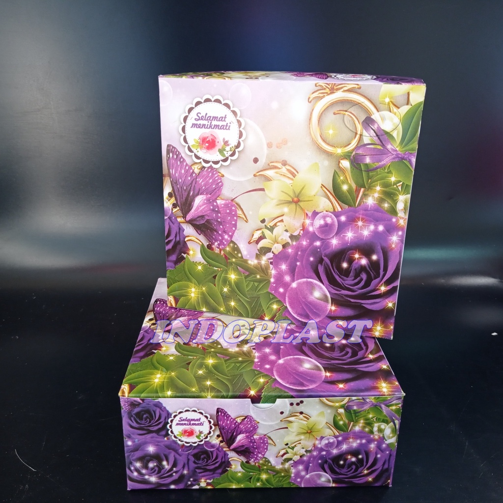 Jual 310GR DUS KOTAK KUE MOTIF BUNGA GS 18X18 / DUS KUE BOX SNACK ...