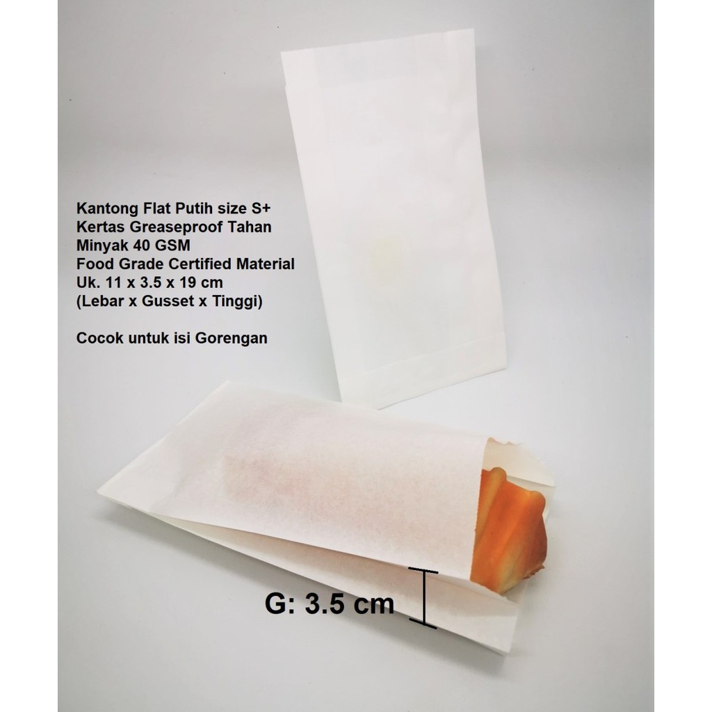 Jual Kantong Kertas Putih 11x4x19 (S) Donat Kue Gorengan Food Packaging ...