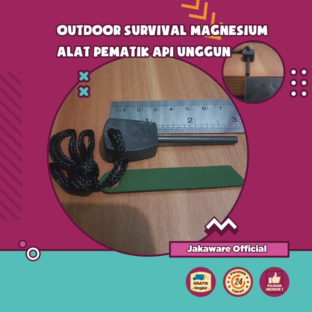 Jual OUTDOOR SURVIVAL MAGNESIUM FLINT STONE FIRE STARTER ALAT PEMATIK ...