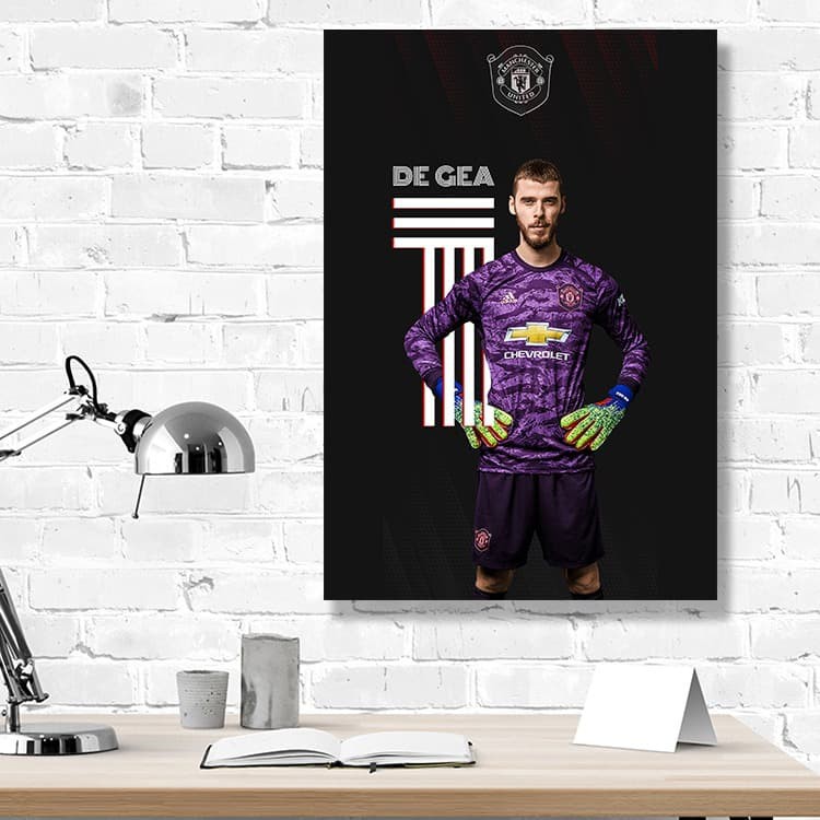 Jual Poster Manchester United Frame kayu bola A3+ (31x46cm) David de ...