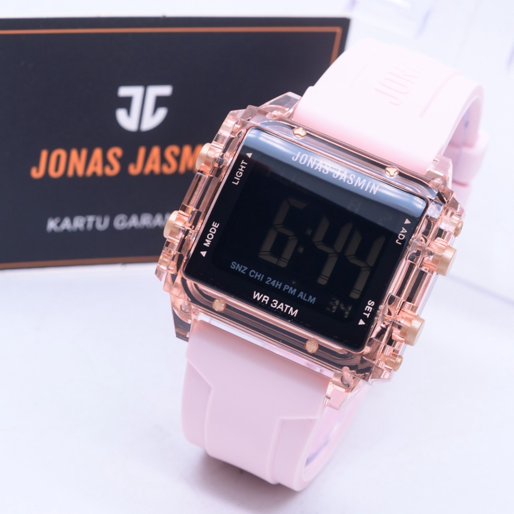 Jual (COD) JAM TANGAN WANITA DIGITAL JONAS JASMIN TALI RUBBER/KARET ...