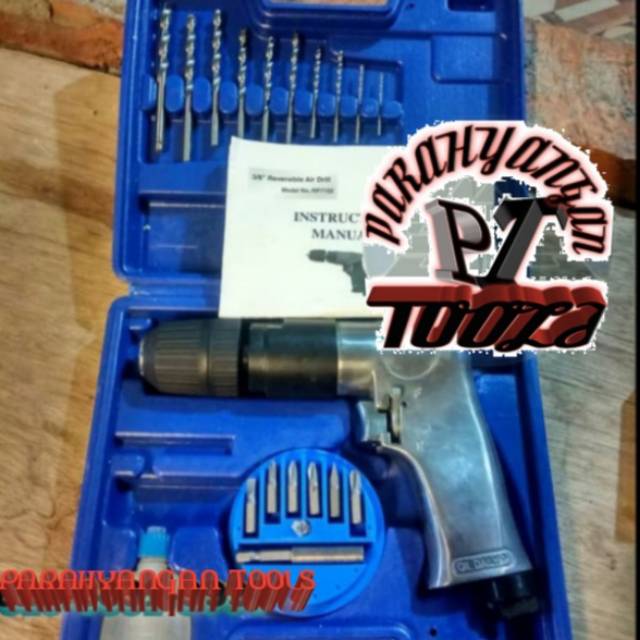 Jual Mesin Bor Angin - Reversible Air Drill Kit Set 1/2 inch (3/8 ...