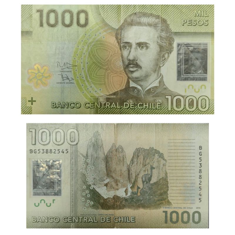 Jual Uang Polymer Negara Chile 1000 Peso Tahun 2015 Kondisi AXF -VF ...