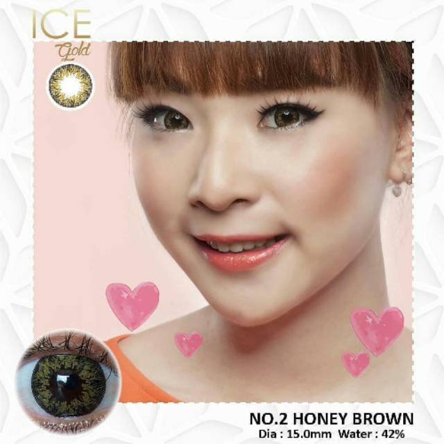 Jual Softlens X2 Ice Gold 02 Honey Brown | Shopee Indonesia