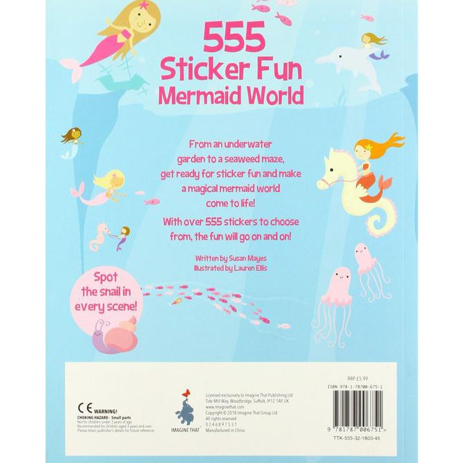Jual Buku Import - 555 Sticker Fun : 555 Mermaid World | Shopee Indonesia