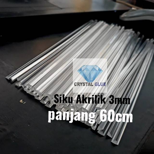 Jual Siku akrilik 3mm panjang 60cm, siku penguat sambungan tebal 3mm ...