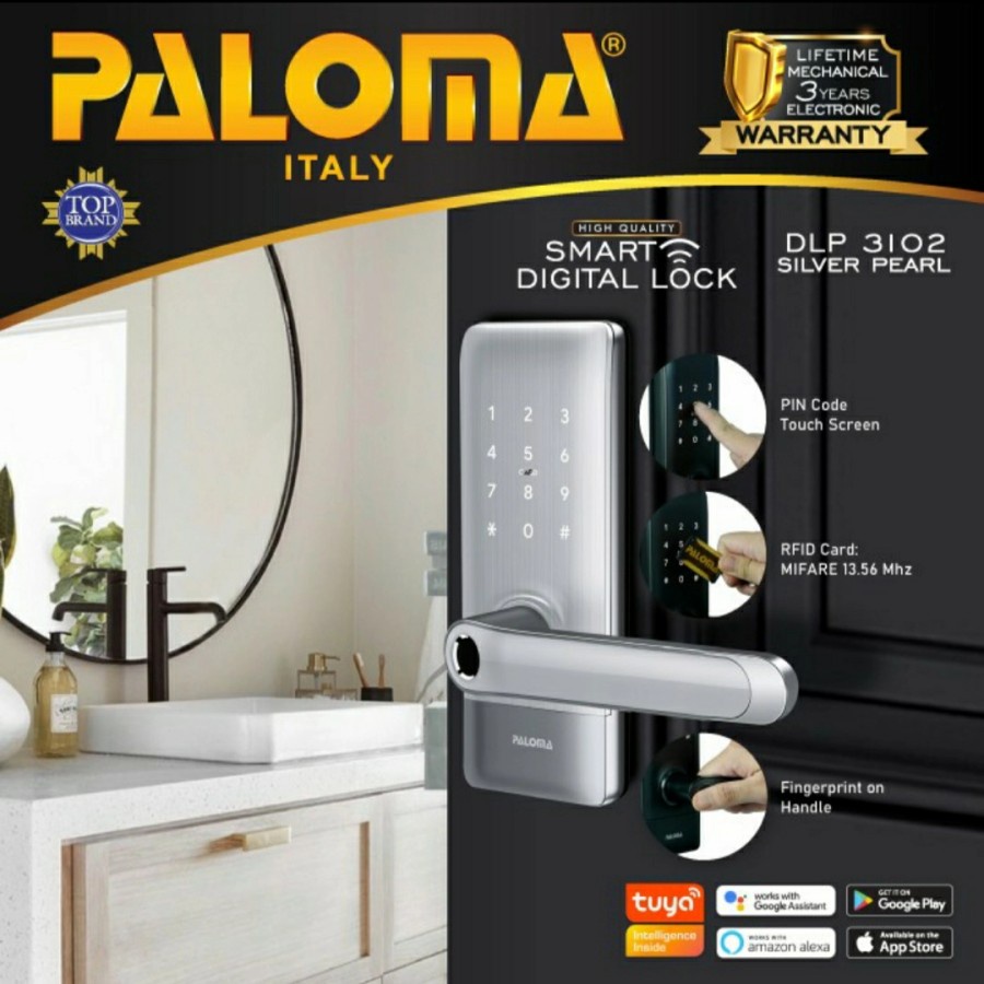 Jual PALOMA DIGITAL LOCK SMART HOME DLP 3102 KUNCI PINTU DOOR HANDLE ...