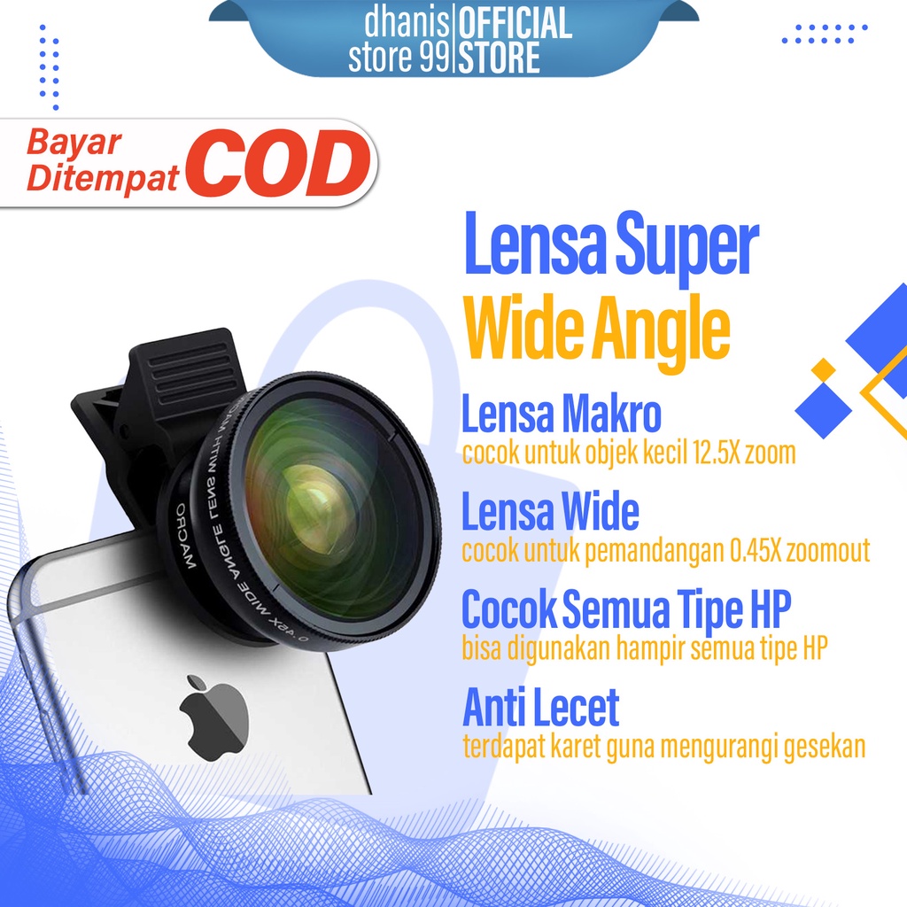 Jual Lensa Super Wide Angle Lens Macro Smartphone Aksesoris Lensa ...