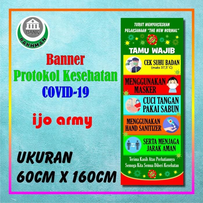 Jual Spanduk Banner Protokol Kesehatan Covid 19 Ukuran 60Cm X 160Cm ...