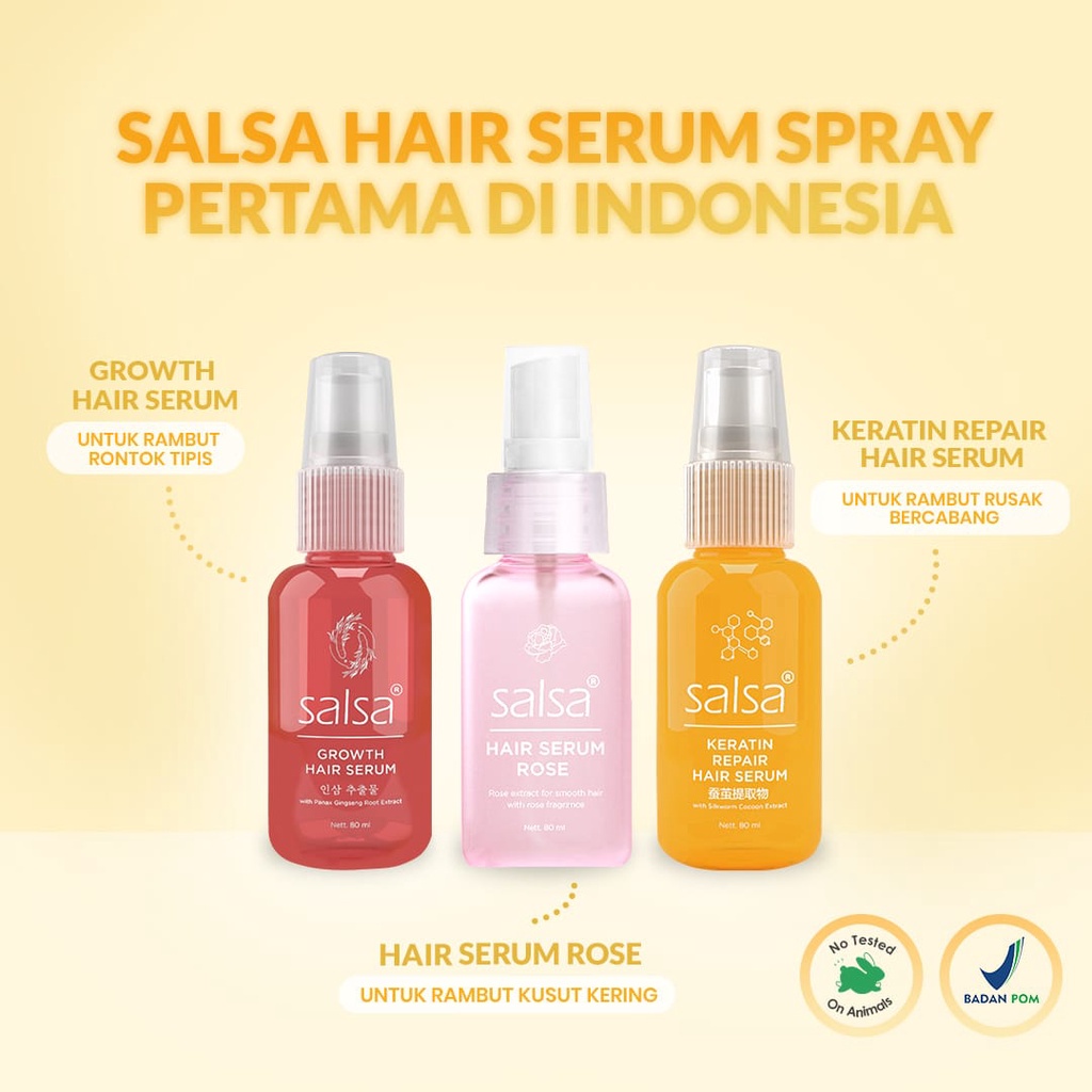 Jual Salsa Hair Serum Rose Spray, Keratin Repair, Growth-Serum Rambut ...