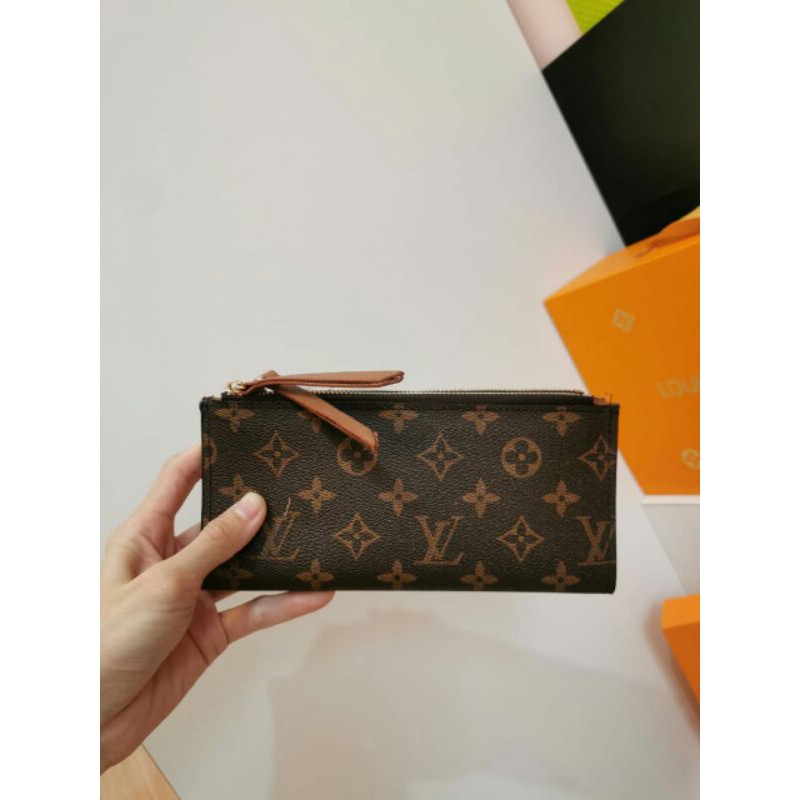 Jual dompet wallet adele long Lv free box premium quality | Shopee ...