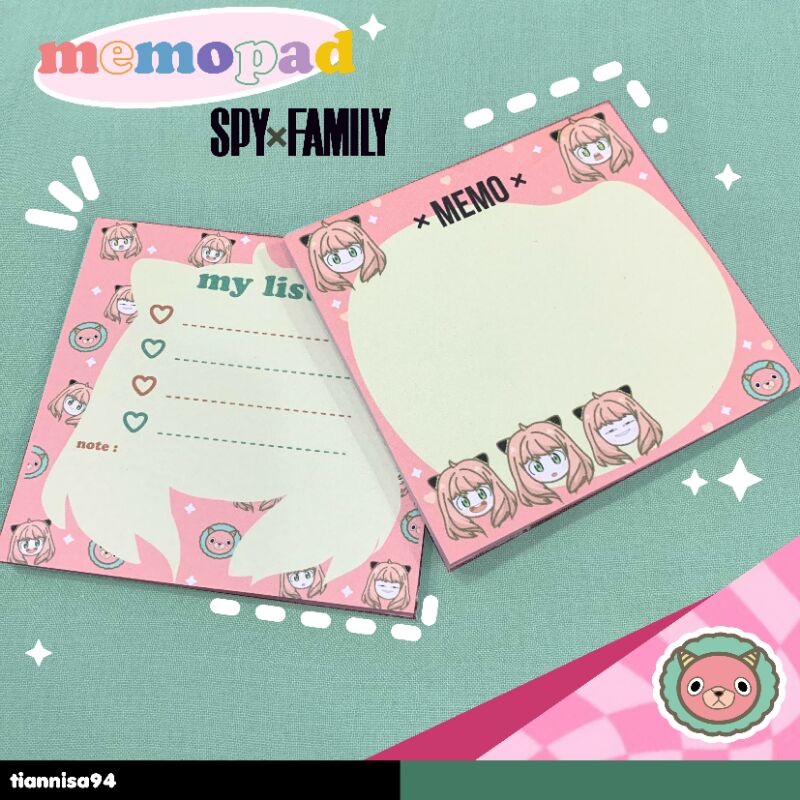 Jual Spy × Family Anya Forger Memopad | Spy x Family Memo pad | Anya ...