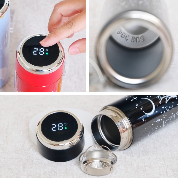 Jual Termos LED Display Suhu Stainless Steel Glow In The Dark 420ml ...