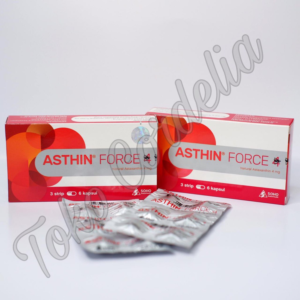 Jual Asthin Force 4 Natural Astaxanthin 4 Mg Per Box Isi 20 Kapsul ...