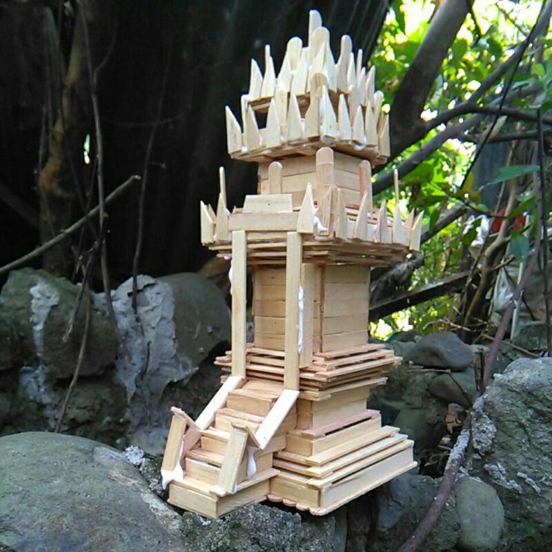 Jual miniatur candi cangkuang garut dari stik es krim | Shopee Indonesia
