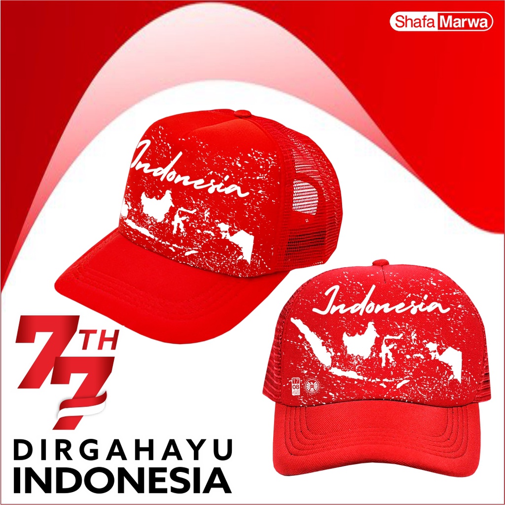 Jual Topi Trucker Merah Putih Jaring Dewasa Special Agustusan | Shopee ...