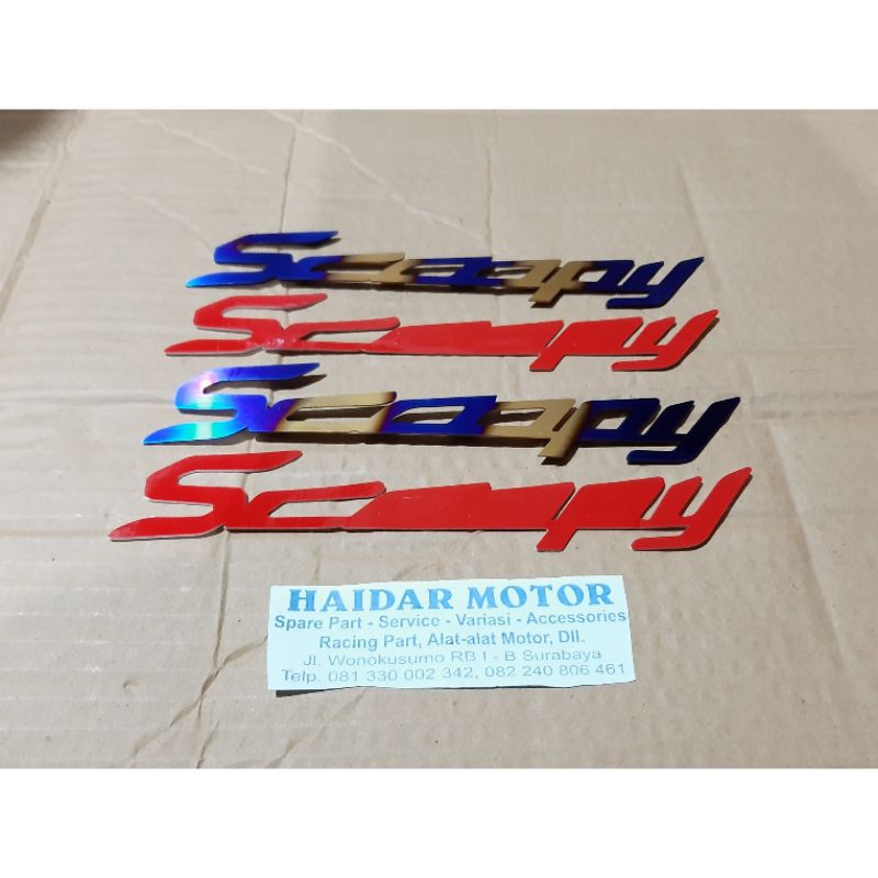 Jual Emblem scoopy pelangi/variasi setrip nama motor scoopy/embelem ...