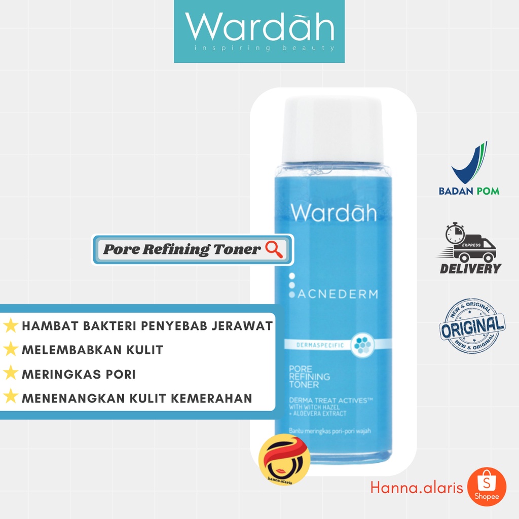 Jual Wardah Acnederm Pore Refining Toner 100ml - Meringkas Pori Wajah ...
