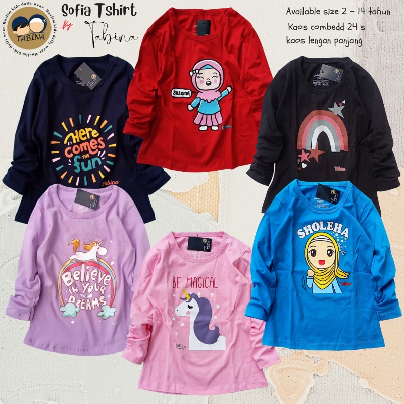Jual [Tabina] Kaos Anak Perempuan Lengan Panjang Seri Sofia usia 2 ...