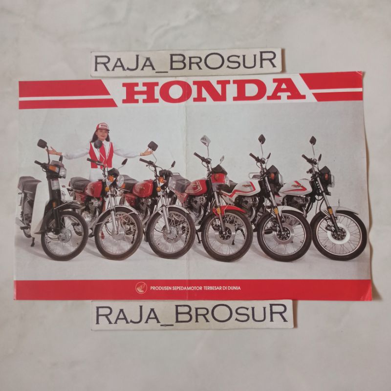 Jual Poster brosur katalog lineup Honda Astrea 800/CG 110N/GL100/GL PRO ...