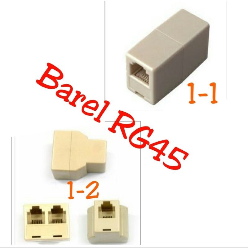 Jual Konektor CABANG 2 Penyambung kabel LAN RJ45 UTP Barrel barel ...