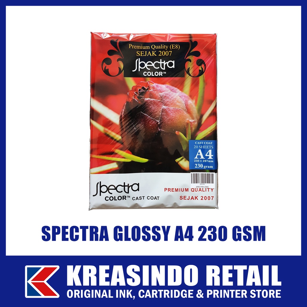 Jual Spectra Cast Coat Glossy Photo Paper A4 230 GSM / Gram | Shopee ...