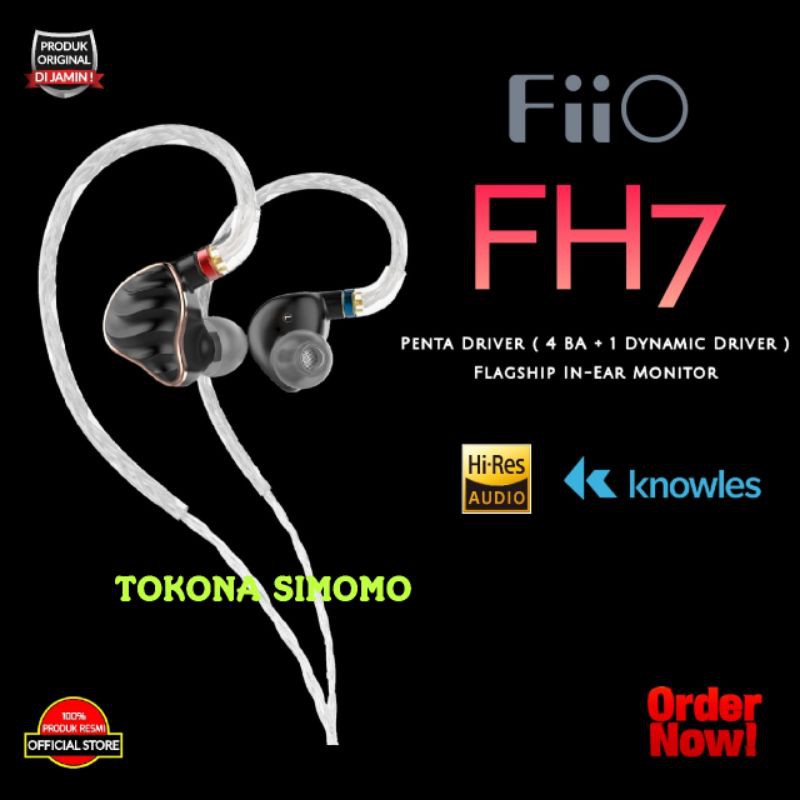 Jual Fiio FH7 / FH 7 Hi-Fi Penta Driver (4 BA 1 Dynamic Driver) IEM ...