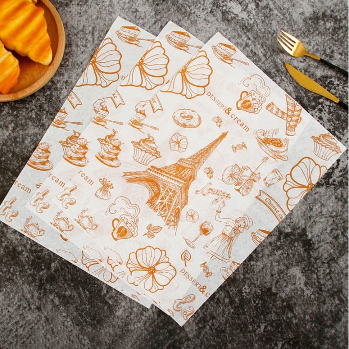 Jual kertas roti motif / wax paper / baking paper motif 28x38cm ...