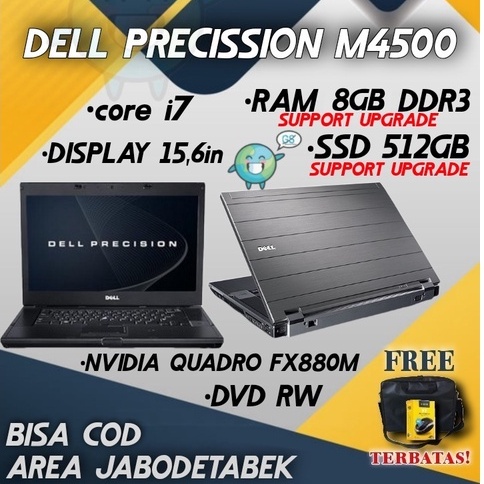 Jual Laptop Dell E6510 / M4500, intel Core i7 RAM 8GB SSD 512GB LCD 16 ...