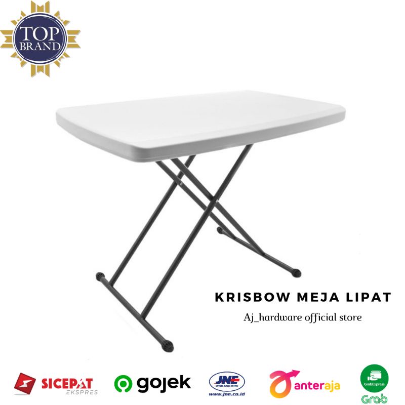 Jual Meja Lipat Krisbow Adjustable Putih | Shopee Indonesia