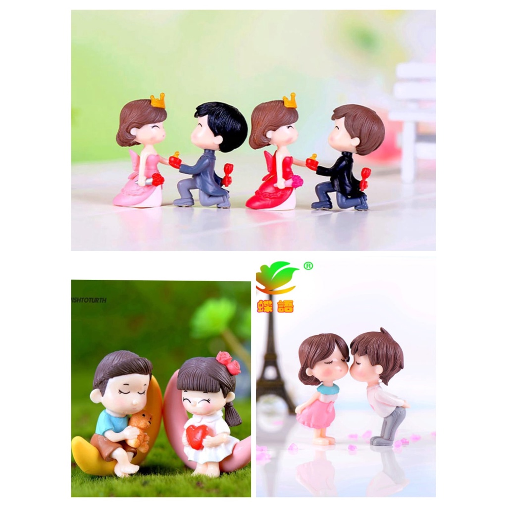 Jual Cake Topper Mini Couple Pasangan / Miniature Taman / Hiasan Cake ...