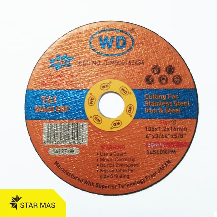 Jual BATU POTONG WD 4" / CUTTING WHEEL WD 4" / Batu gerinda potong WD 4 ...