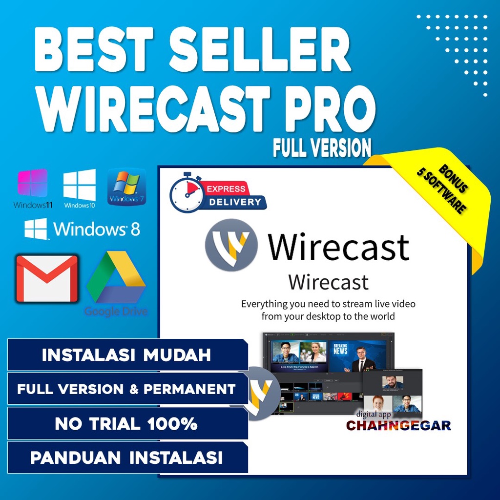 Jual Wirecast PRO 2025 Full Version Software Telestream Multimedia Virtual Camera program video ...