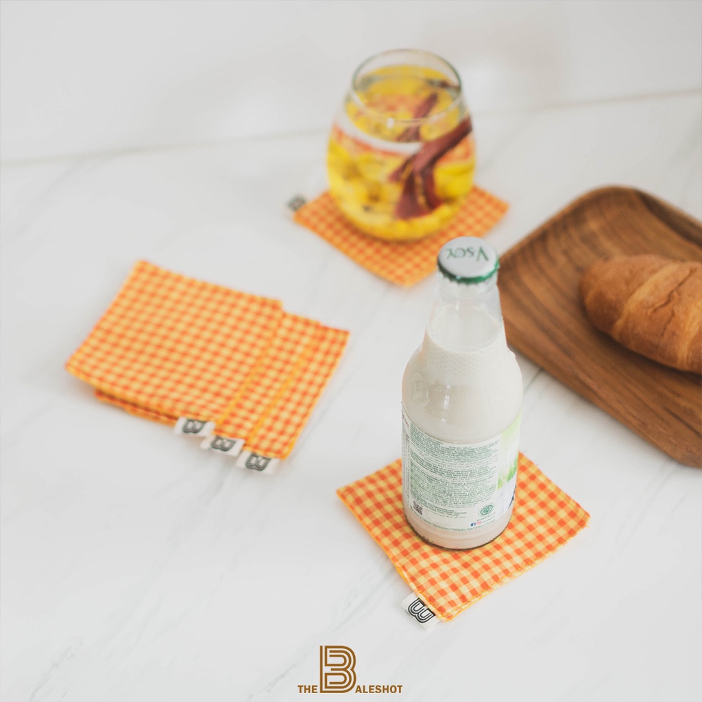 Jual Tatakan Gelas Coaster Kain Foto Properti Kotak-kotak Persegi ...