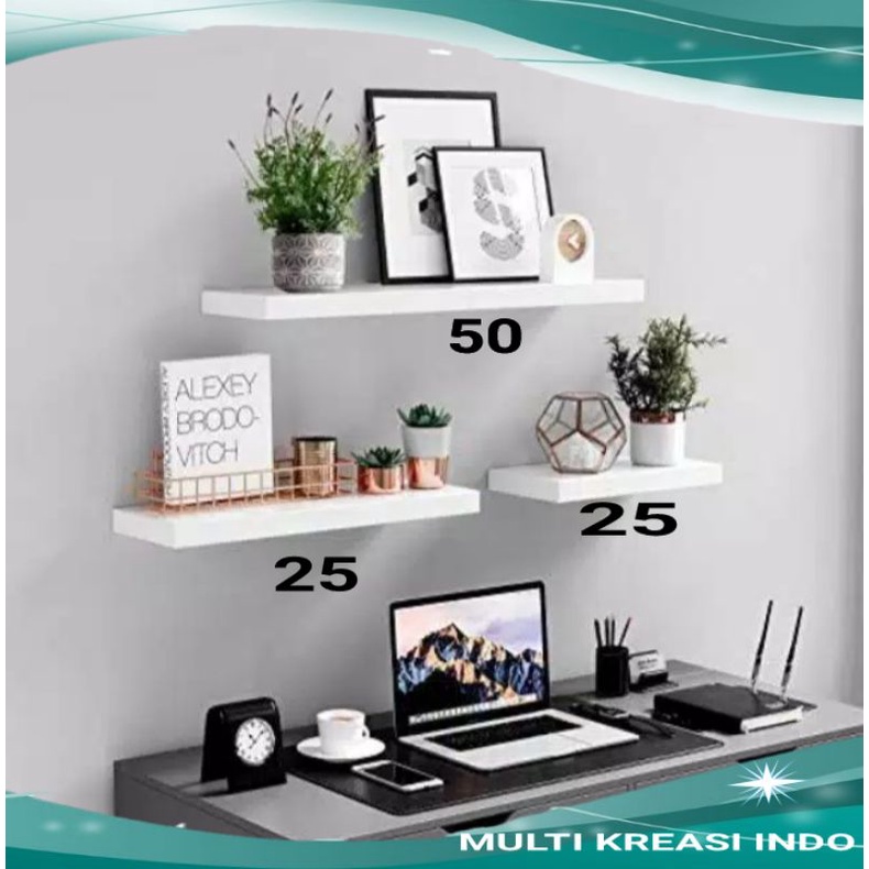 Jual RAK AMBALAN DINDING HIASS MINIMALIS (3PCS) LEBAR 15CM SIZE(50CM ...