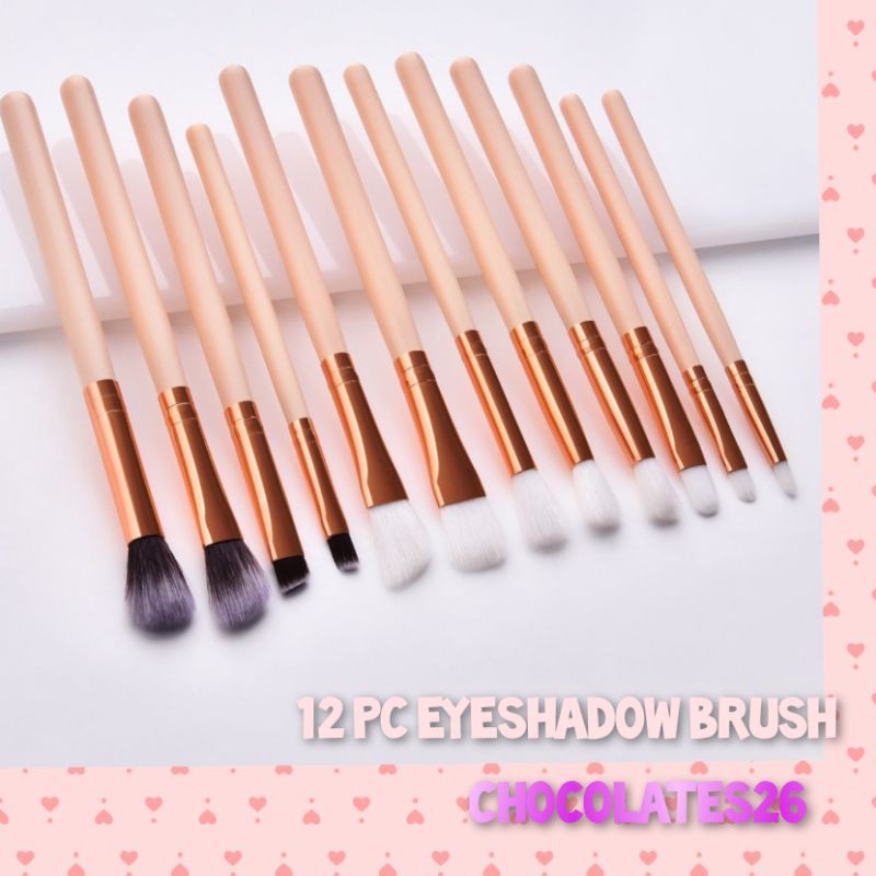 Jual Kuas Makeup Eyeshadow Brush 12 pc per set | Shopee Indonesia