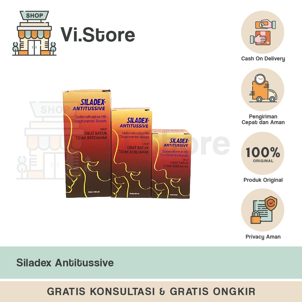 Jual SILADEX ANTITUSSIVE SIRUP UKURAN 30 ML, 60 ML, 100 ML (MEREDAKAN ...