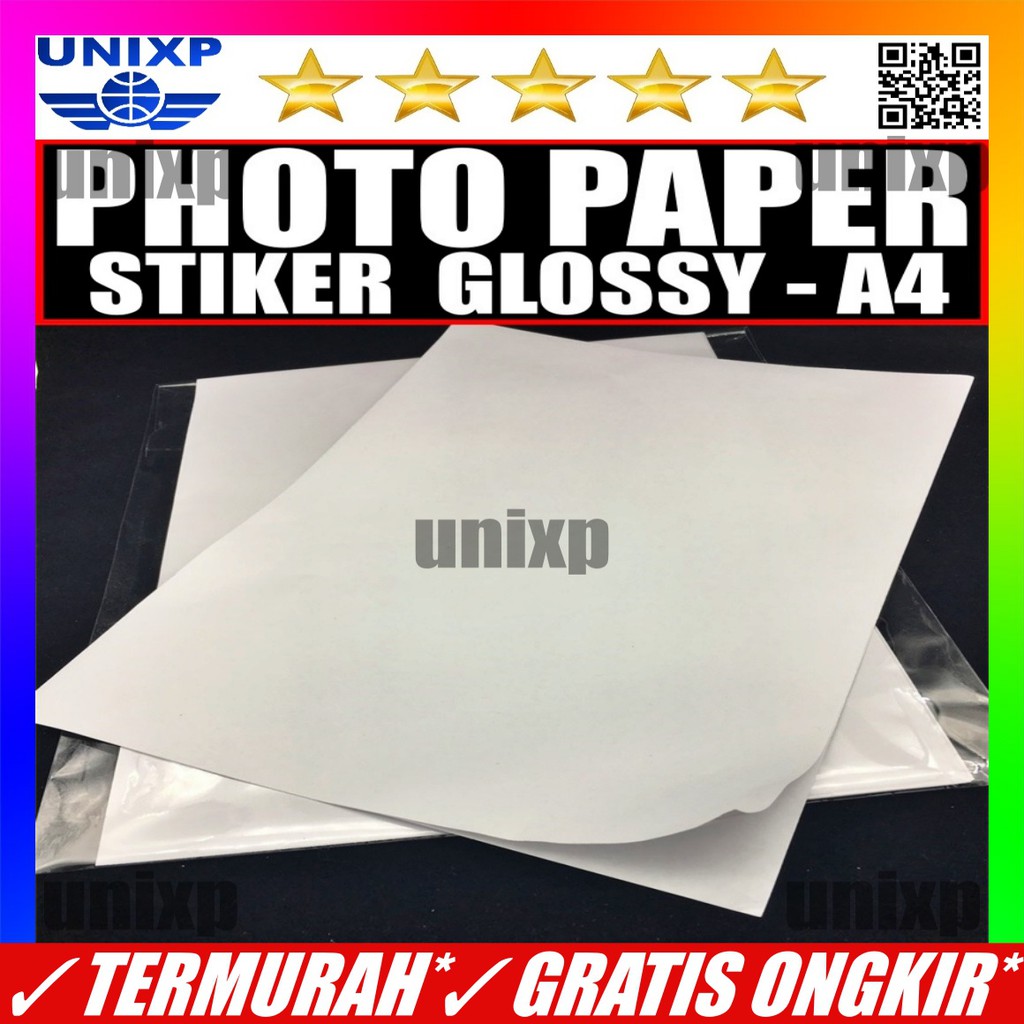 Jual Kertas Stiker Foto Glossy A4 Premium - Glossy Photo Sticker Paper ...