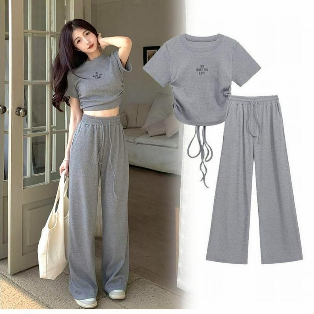 Jual ONE SET DO WHAT YOU LOVE KNIT PREMIUM || SETELAN BAJU CELANA KULOT WANITA | Shopee Indonesia