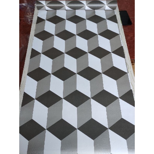 Jual BALOK 3D timbul Wallpaper Sticker Dinding motif balok BATA 3 ...
