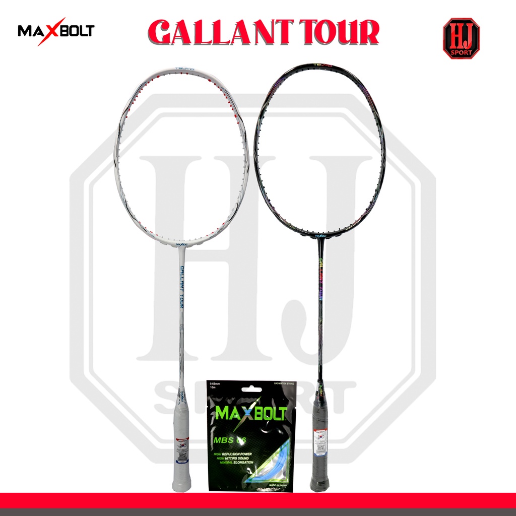 Jual Raket Badminton Original Maxbolt Gallant Tour 43 LBS Bonus Tas ...