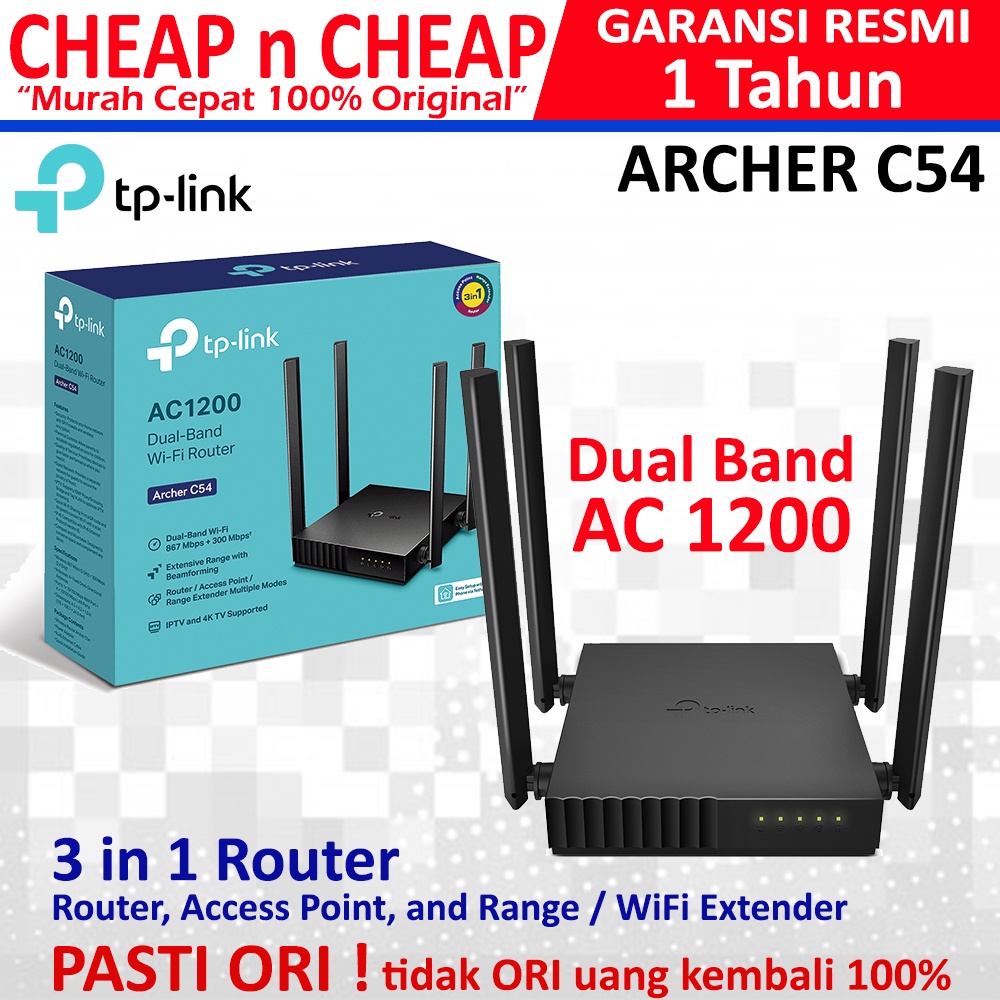 Jual TP-Link Archer C54 - TPLink C 54 Router 4 Antena Wifi Range ...