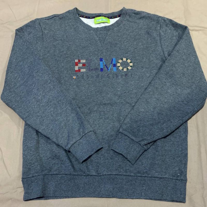 Jual Crewneck Sesame Street Elmo Dark Grey Branded Original | Shopee ...