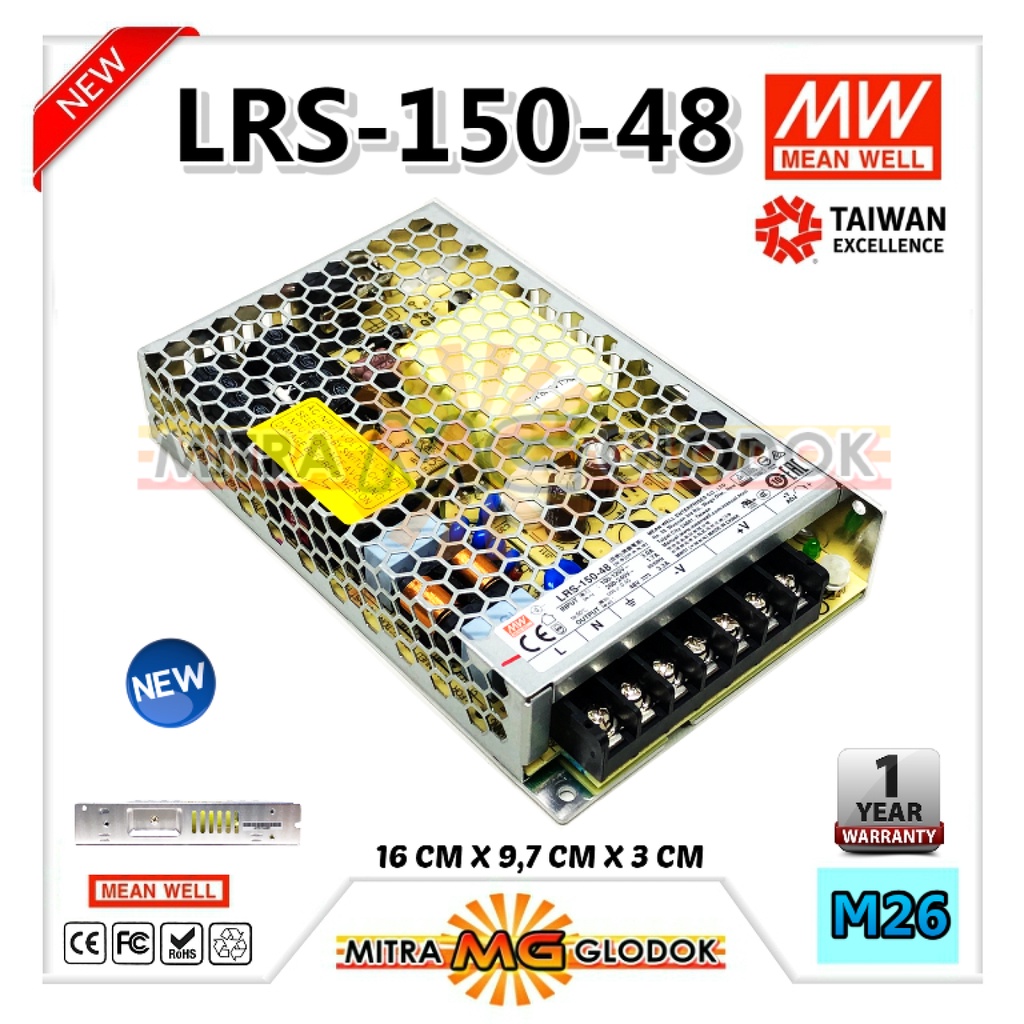 Jual MEAN WELL LRS-150-48 MEANWELL POWER SUPPLY INDOOR 3,1A DC 48V 150W INDOOR TRAVO TRAFO ...