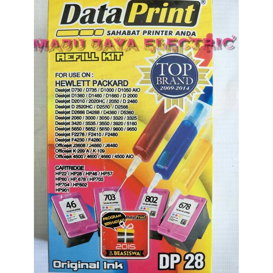 Jual Refill Kit Tinta Suntik Data Print Colour Warna DP 28 DP28 -Printer HP | Shopee Indonesia