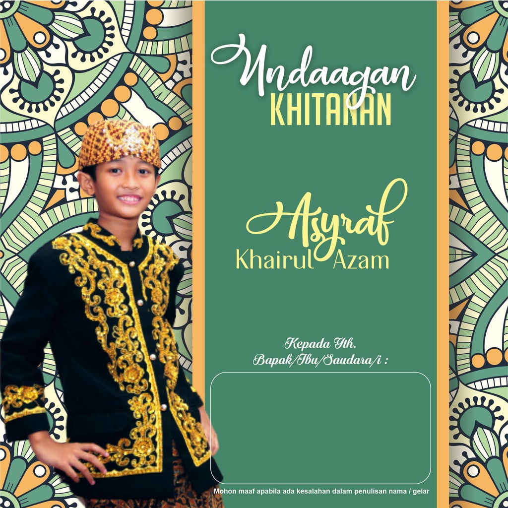 Jual UNDANGAN KHITAN CUSTOM FULL COLOR | Shopee Indonesia